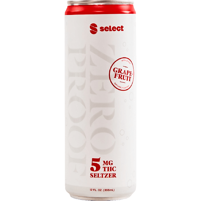 Zero Proof Seltzer Grapefruit 5mg Thc - Select Zero - - Half Time ...